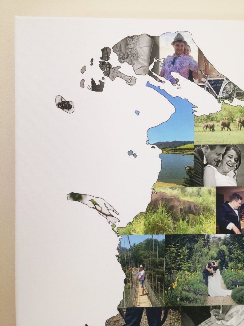 Map Photo Collage or Any Map or Shape Photo Collage Amazing - Etsy UK