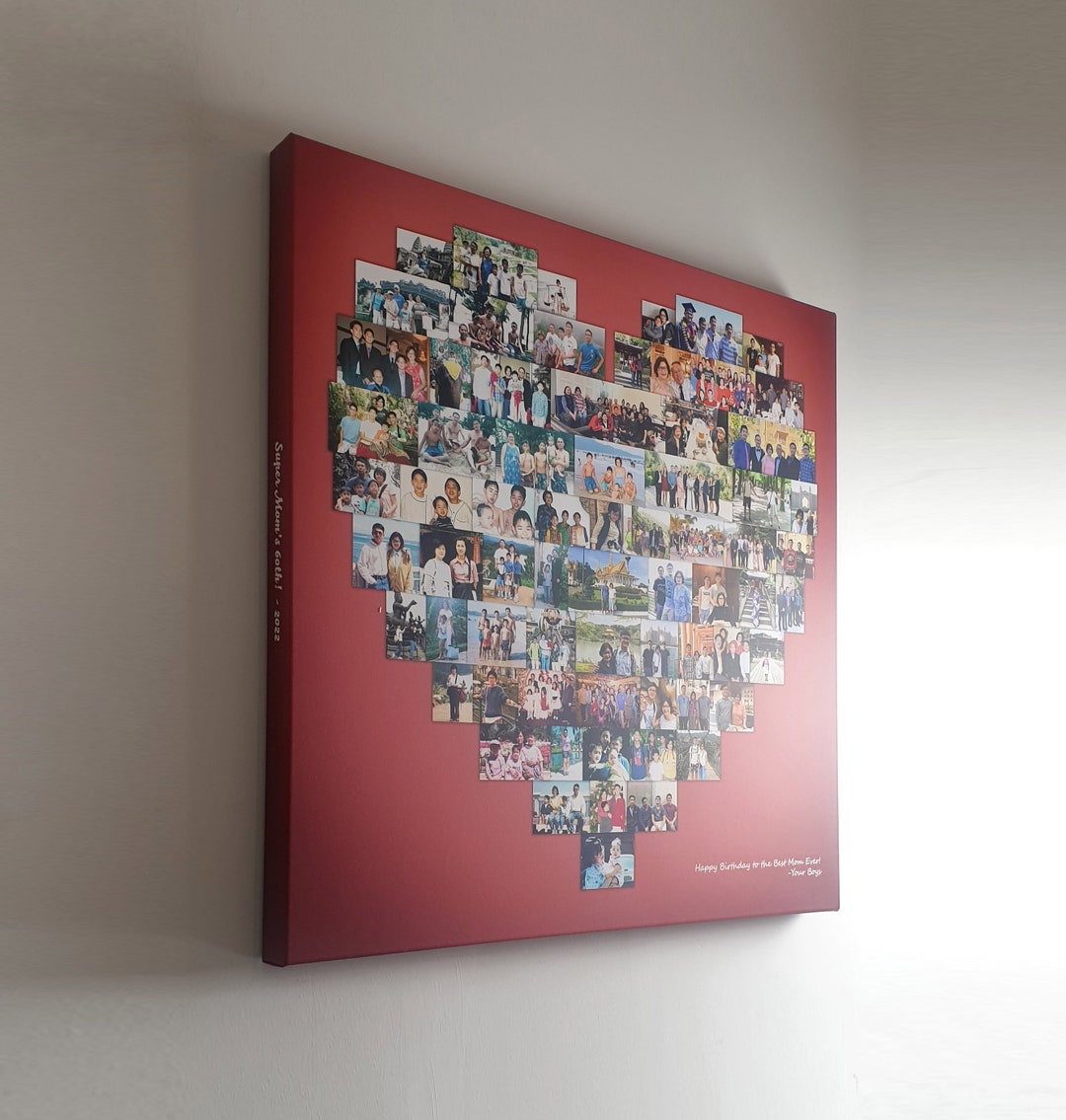 Valentines Love Heart - Heart Shape Photo Collage Canvas Print - up to ...