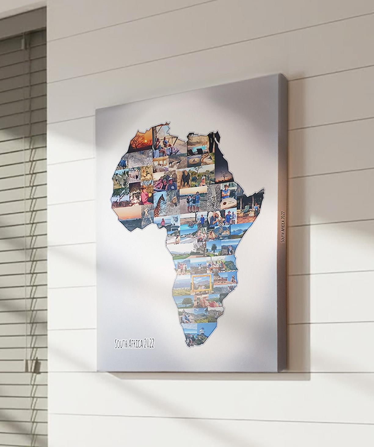 Custom Country Map Photo Collage - Personalized Canvas Print - Etsy