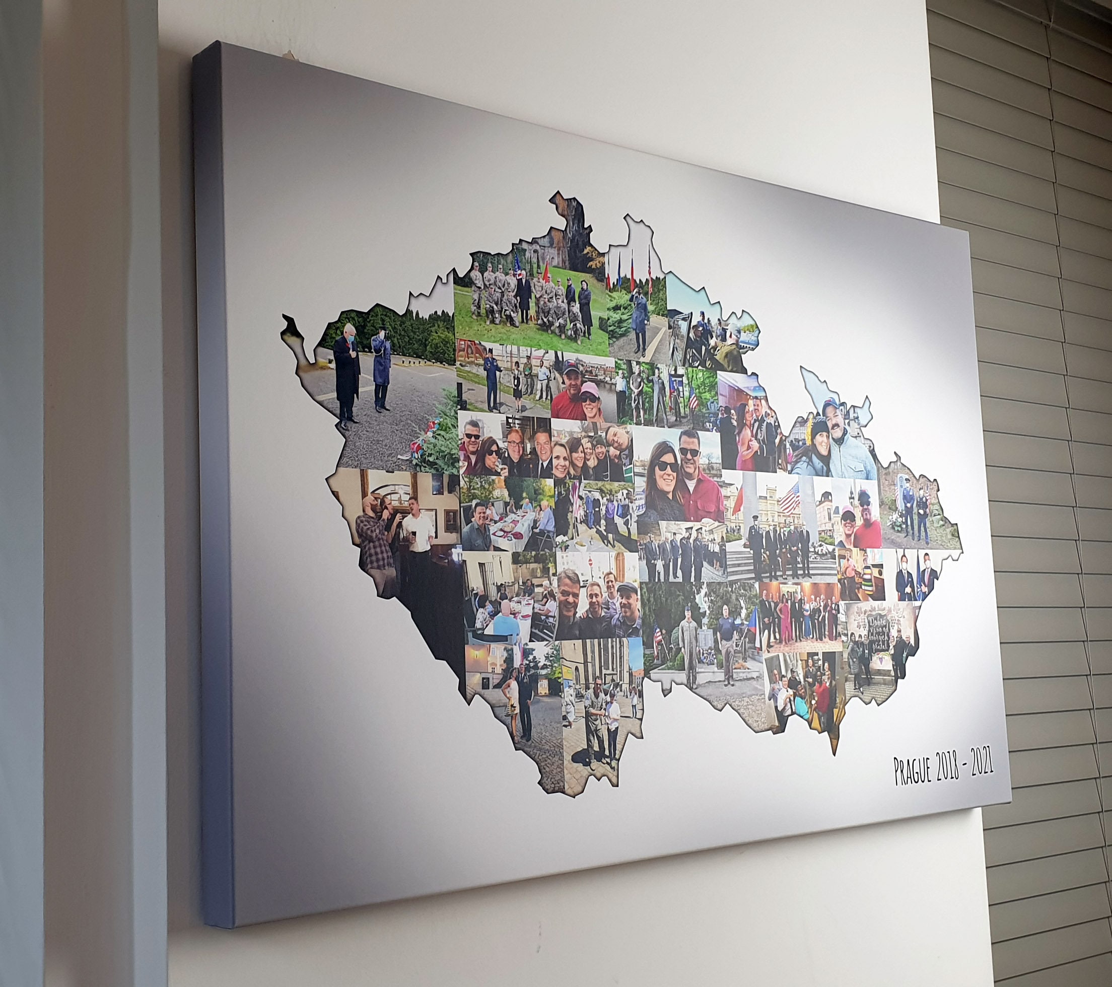 Custom Country Map Photo Collage - Personalized Canvas Print - Etsy