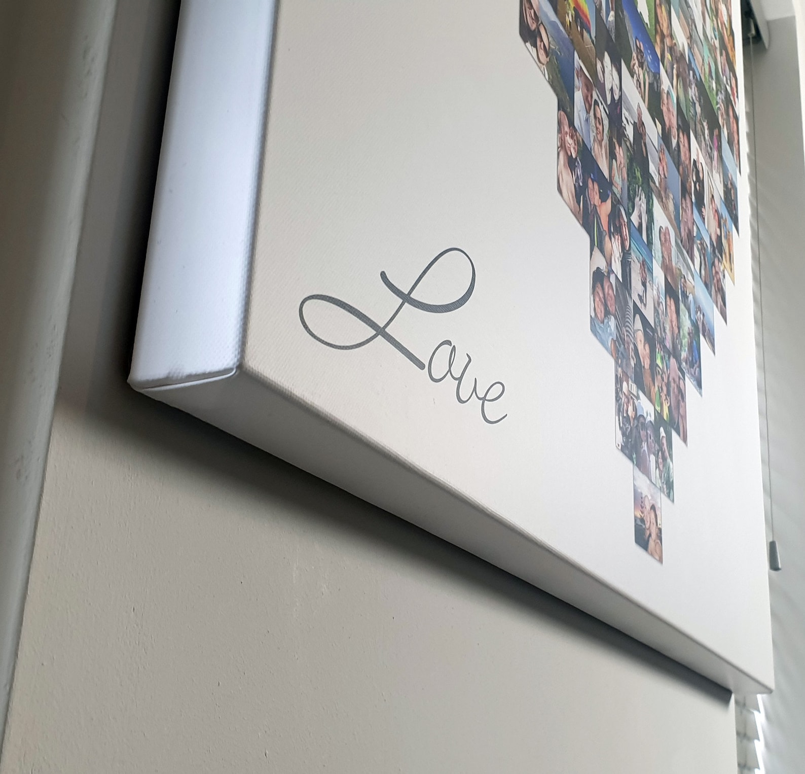 Collage Canvas Heart Shape Print up to 150 Photos Premium Hand Made in ...