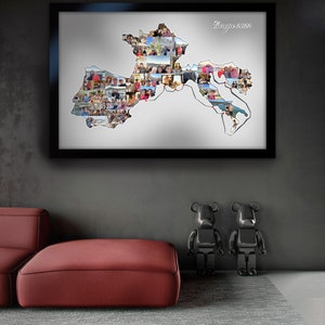 Country Shaped Photo Collage - Shape Map Place Collage - Large Very ...