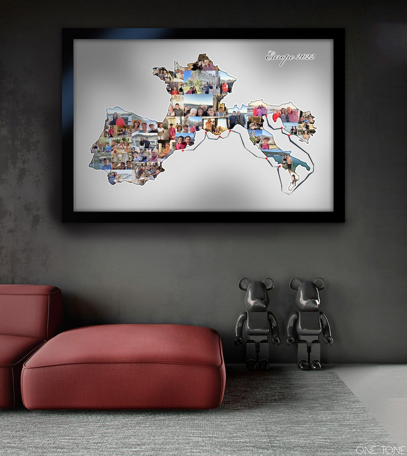 Country Shaped Photo Collage Shape Map Place Collage Large - Etsy UK