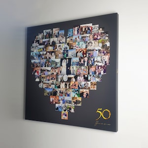 Collage Canvas Heart Shape Print - up to 150 Photos - Premium Hand Made ...
