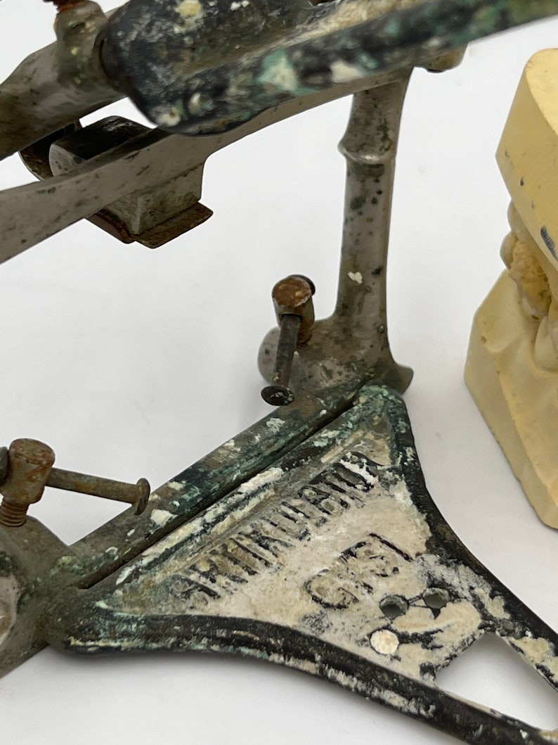 Antique Dental Articulator With Plaster Teeth Antique Dental - Etsy