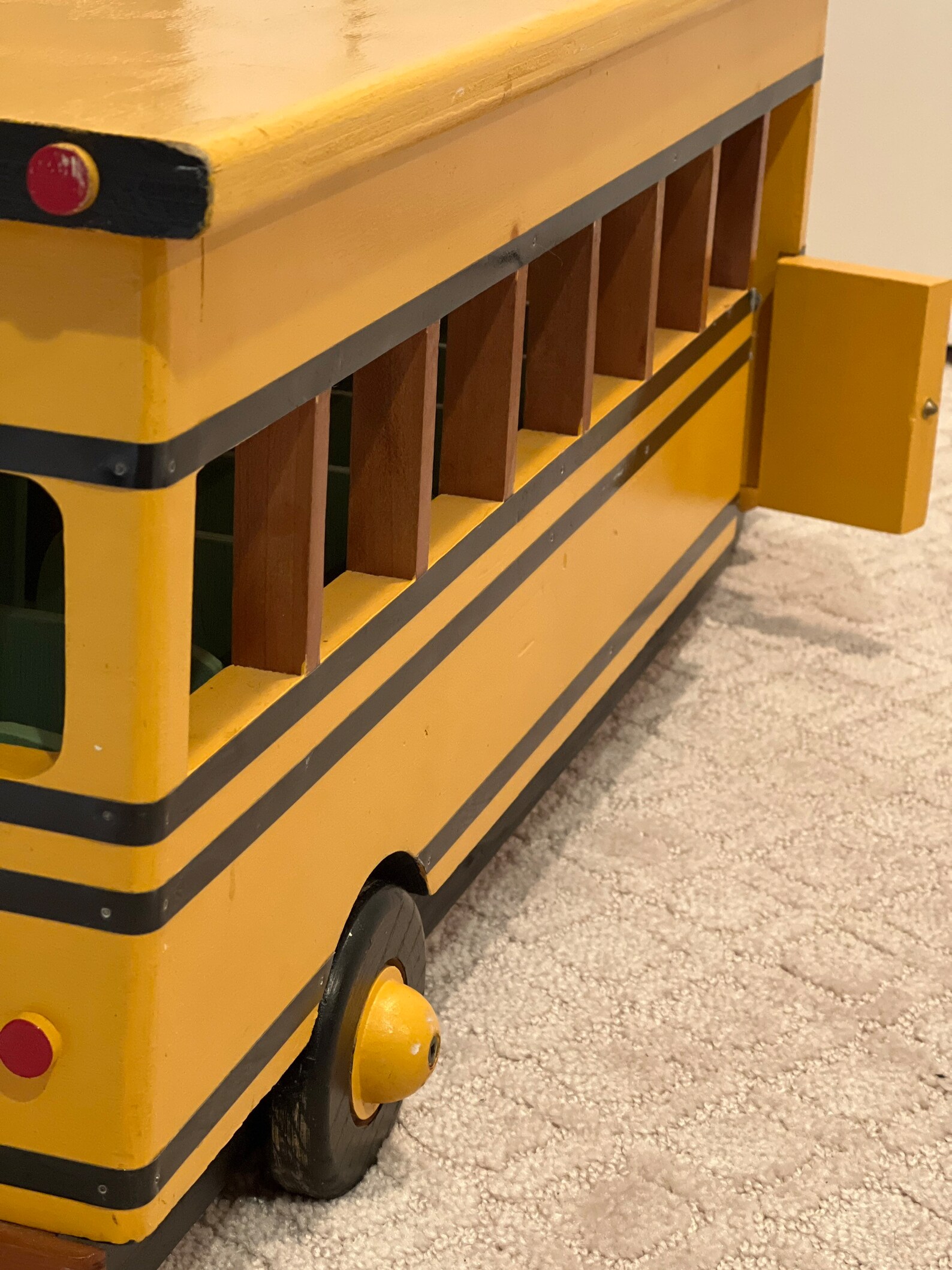 Vintage Folk Art Wooden School Bus - Etsy