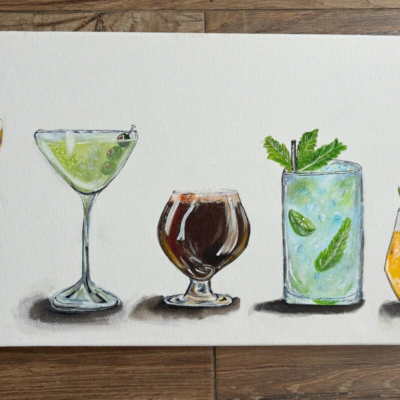 Cocktail Painting - Etsy