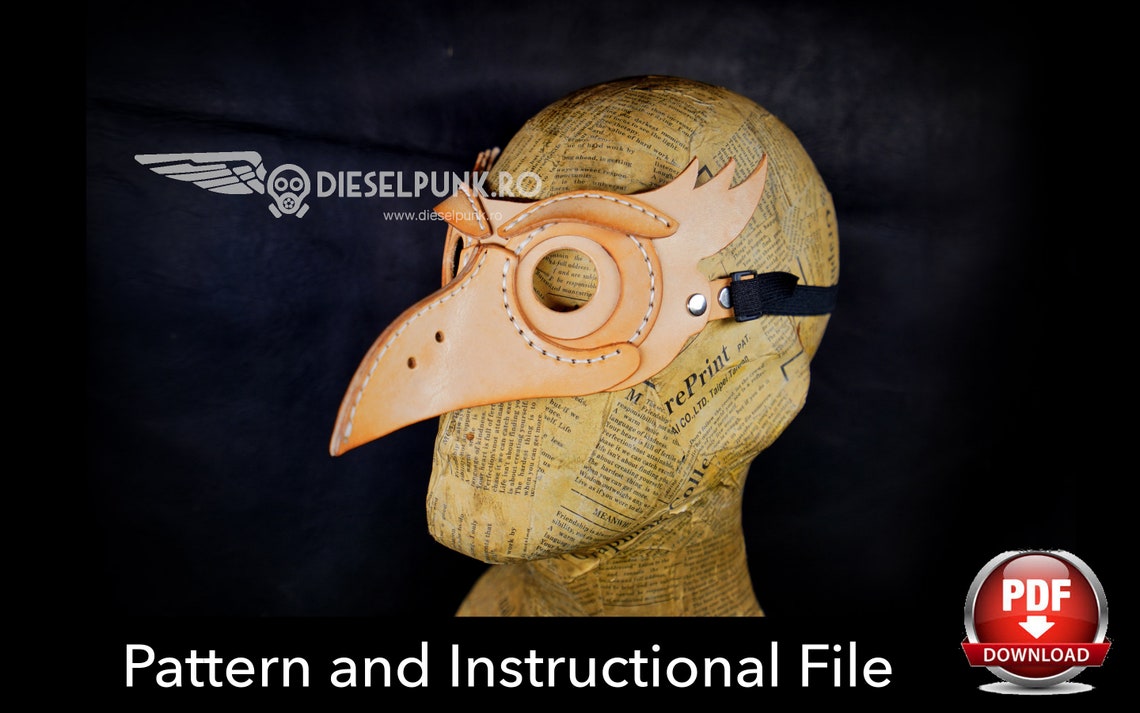 Bird Mask Pattern Halloween Mask Pattern DIY Leather | Etsy Canada