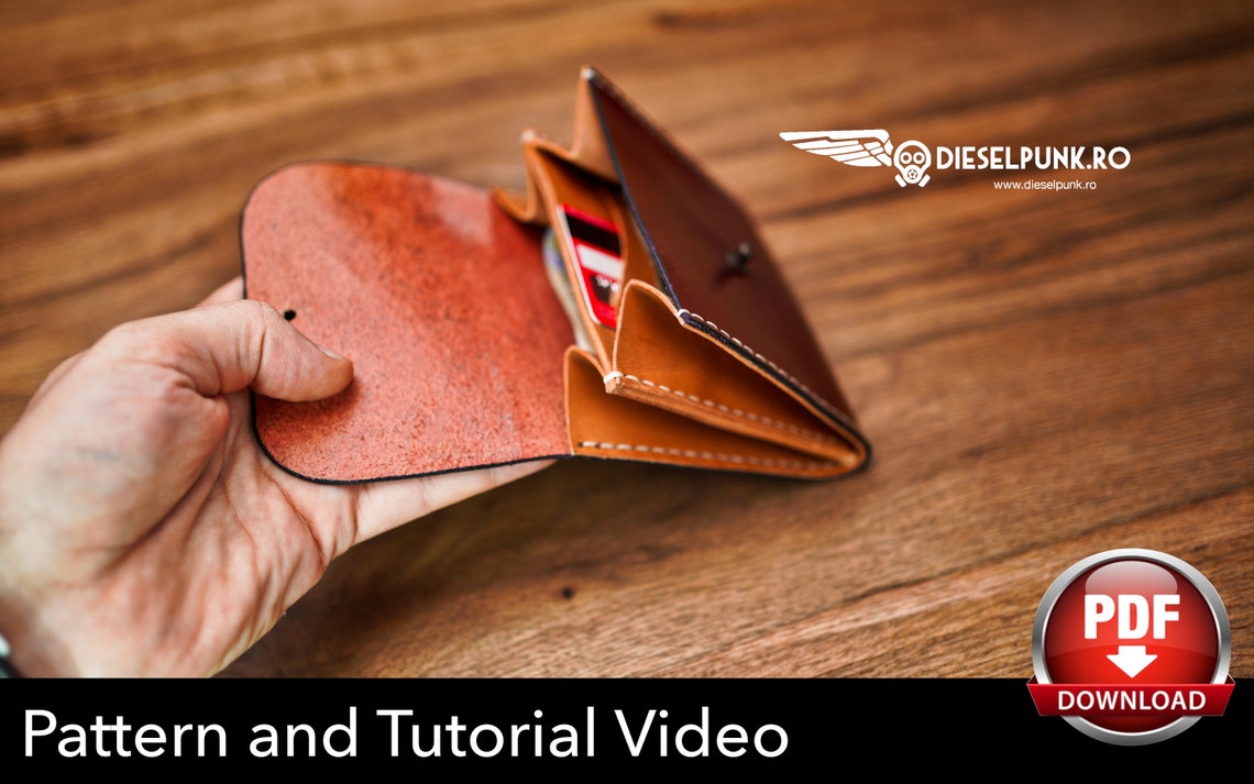 Leather Wallet Pattern Leather DIY Pdf Download Wallet - Etsy