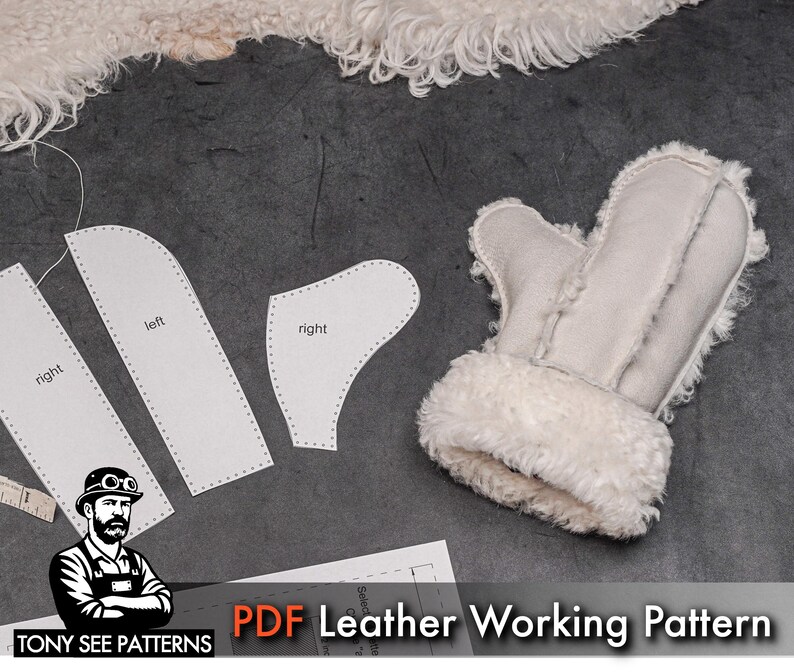Leather Fur Mittens Pattern PDF - Full Video Tutorial Included - Etsy