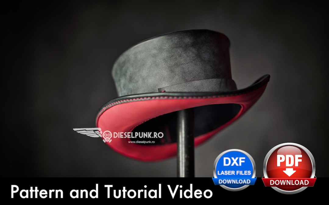 Top Hat Pattern: Leather DIY Template - PDF Download - Etsy