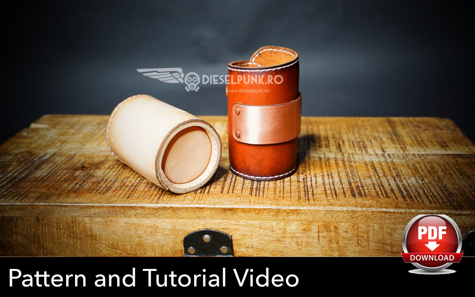 Leather Cup Pattern Leather DIY Pdf Download Video - Etsy