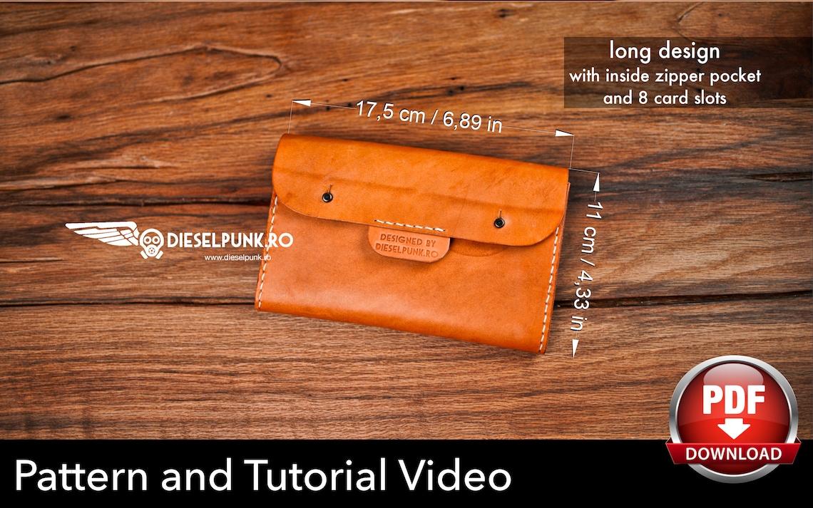 Leather Wallet Pattern Leather DIY Pdf Download Wallet - Etsy