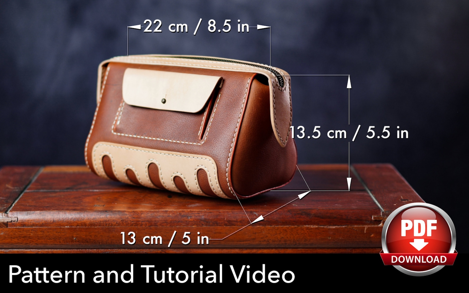 Dopp Kit Pattern Toiletry Bag Pattern Leather DIY Pdf - Etsy