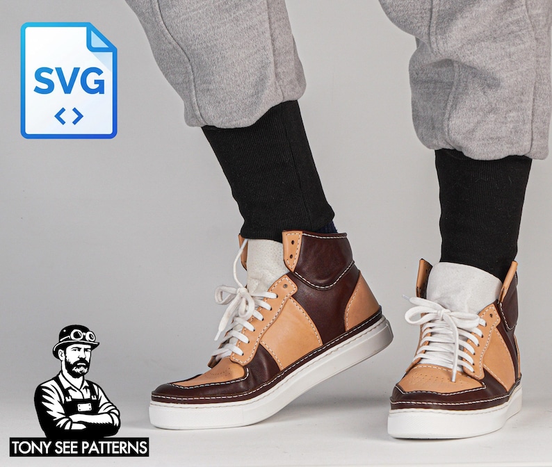 Sneakers SVG DXF for Leathercraft | Laser Cutting Shoe Pattern - Etsy