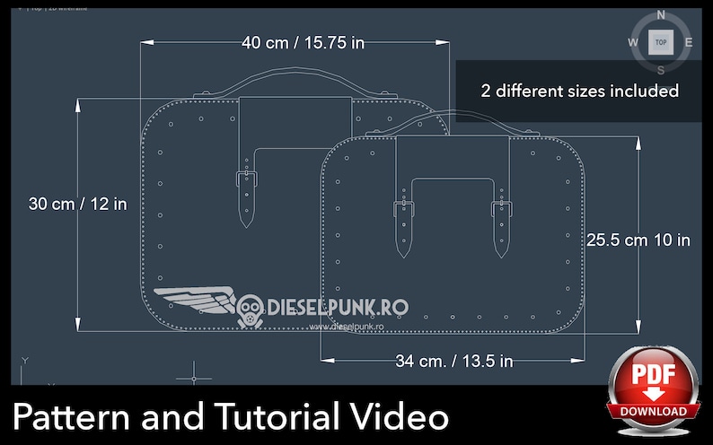 Luggage Set Pattern Pattern Set Leather DIY Pdf Download | Etsy
