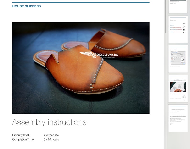 Slippers Pattern Leather DIY Pdf Download Flip Flop | Etsy