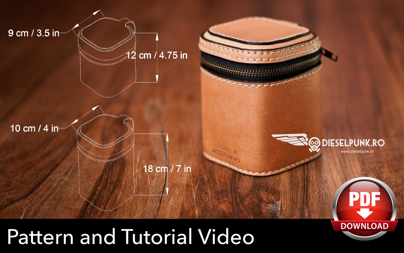 Leather Box Pattern Toiletry Bag Pattern Leather DIY Pdf - Etsy