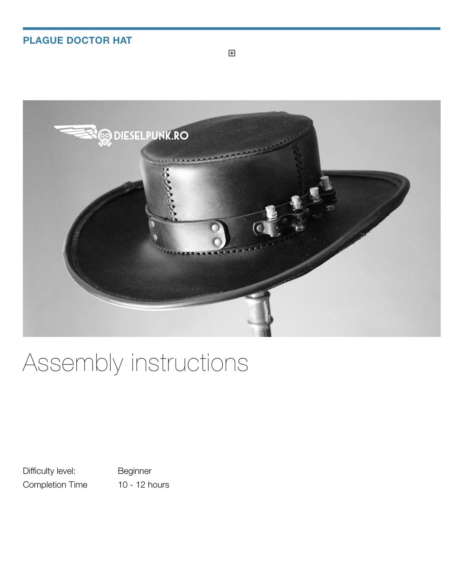 Plague Doctor Hat PATTERN DIY Hat Pdf Download - Etsy Australia