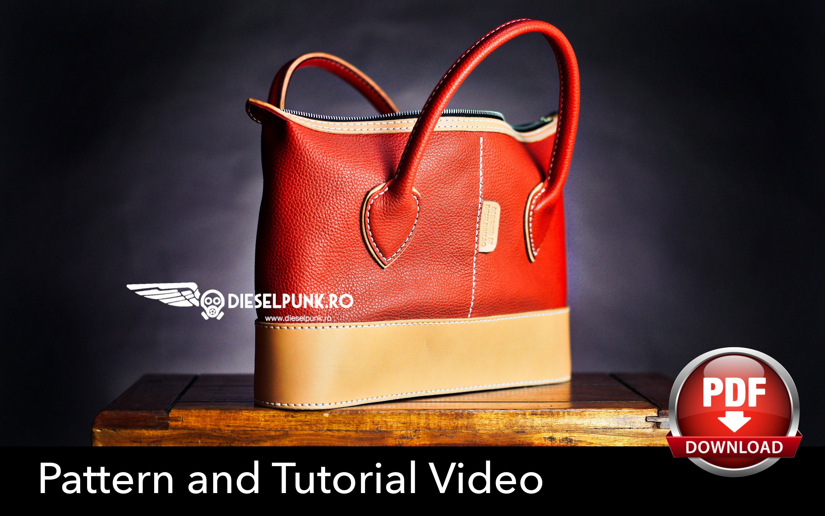 Tote Bag Pattern - Leather DIY - Pdf Download - Leather Bag Pattern ...