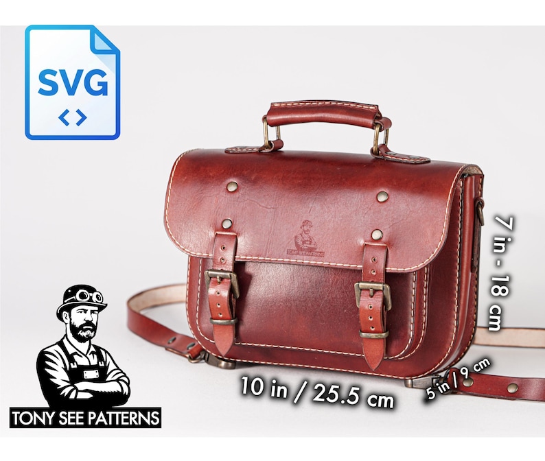 Messenger Bag SVG DXF for Leathercraft | Laser Cutting Bag Pattern - Etsy