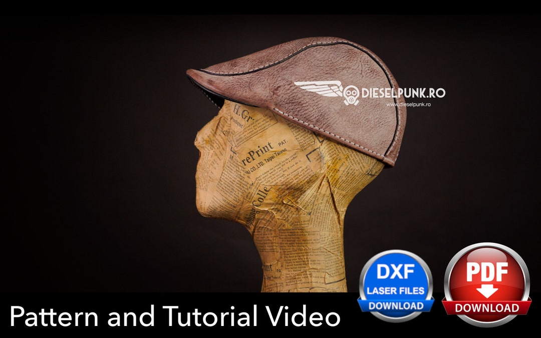 Flat Cap Pattern: Leather Cabbie Hat - PDF Sewing Template - Etsy