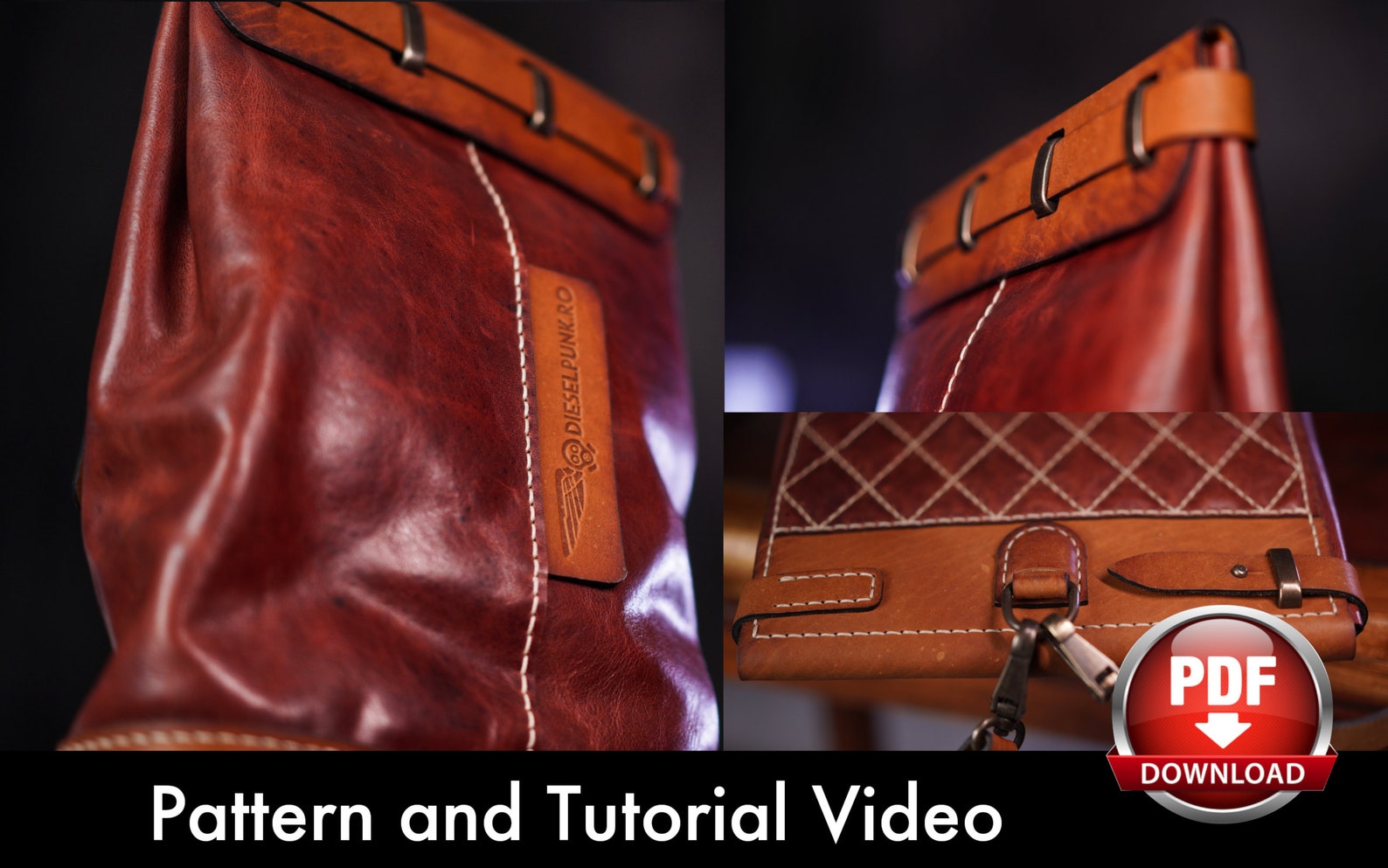 Backpack Pattern Leather DIY Pdf Download Video Tutorial - Etsy