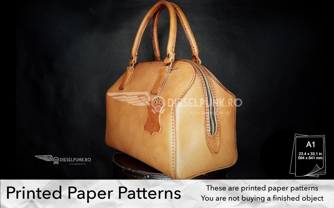 Bag Pattern - Printed Paper Patterns - Leather DIY - the Boston Bag ...