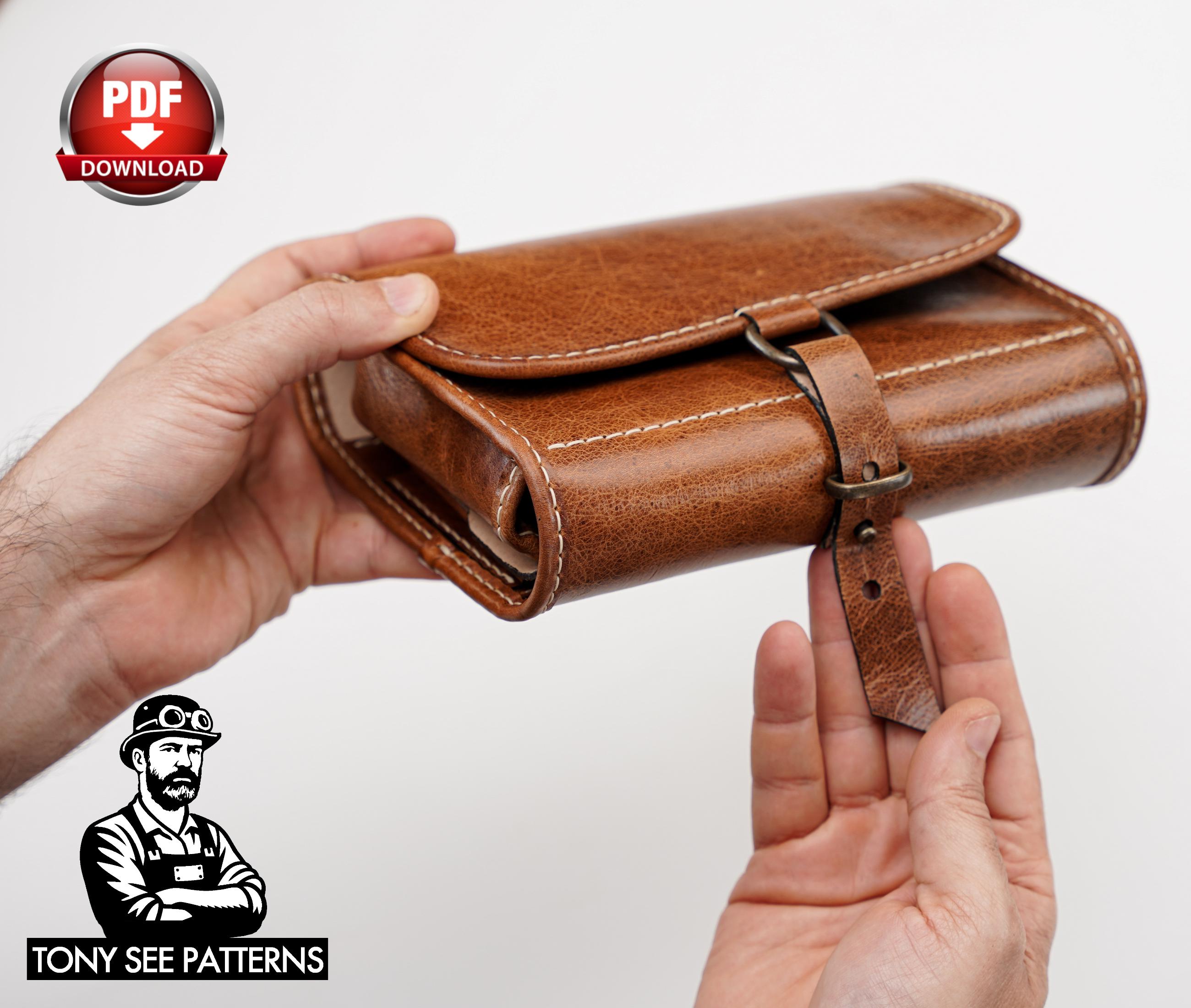 Leather Travel Pouch Pattern PDF, DIY Sewing Template for Organizer Bag ...