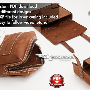 Leather Pouch and Dopp Kit Pattern Set - Leather DIY- Pdf Download - Video Tutorial - Etsy Australia