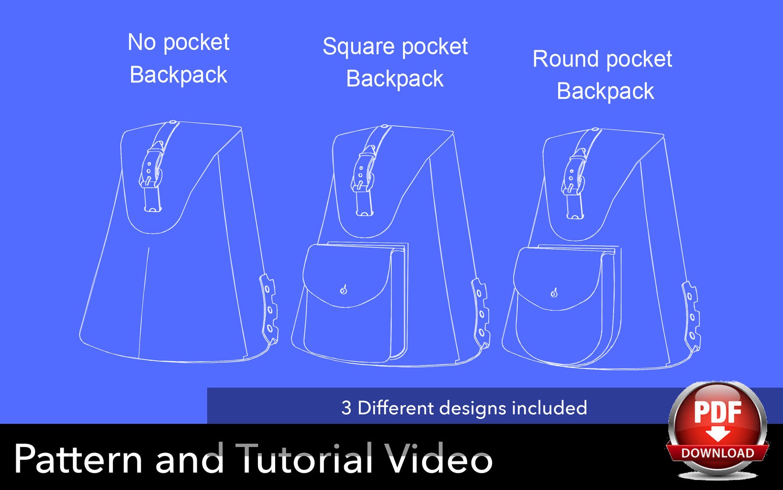 Backpack Pattern Leather DIY Pdf Download Video Tutorial - Etsy Canada