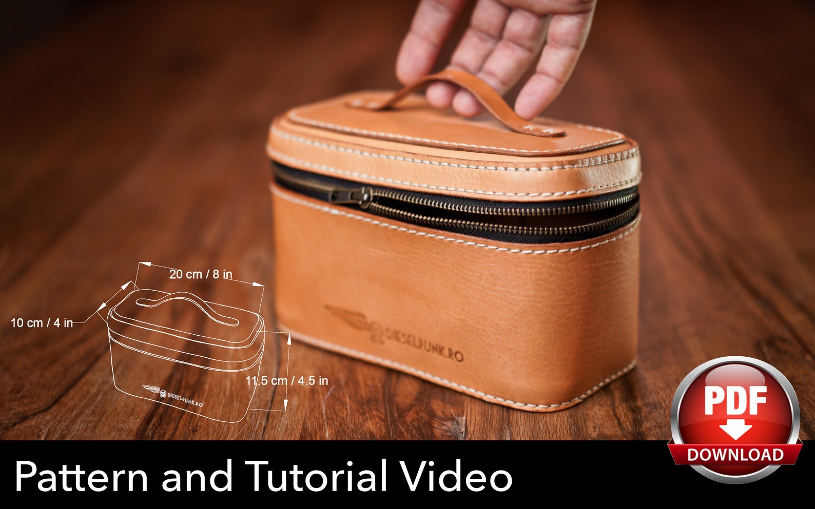 Leather Box Pattern Toiletry Bag Pattern Leather DIY Pdf - Etsy