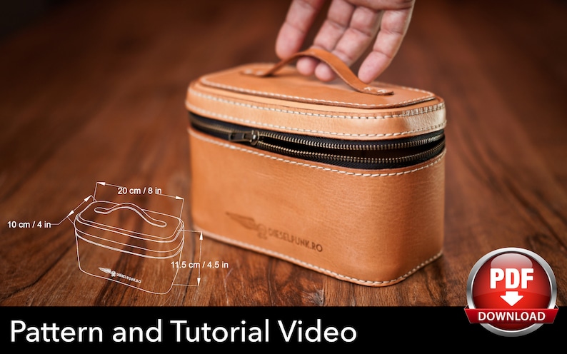 Leather Box Pattern Toiletry Bag Pattern Leather DIY Pdf - Etsy