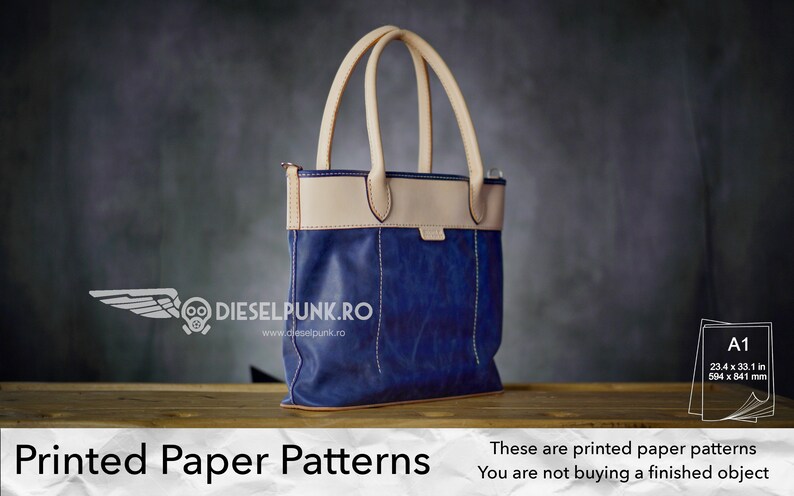 Leather Bag Pattern Printed Paper Patterns Leather DIY - Etsy