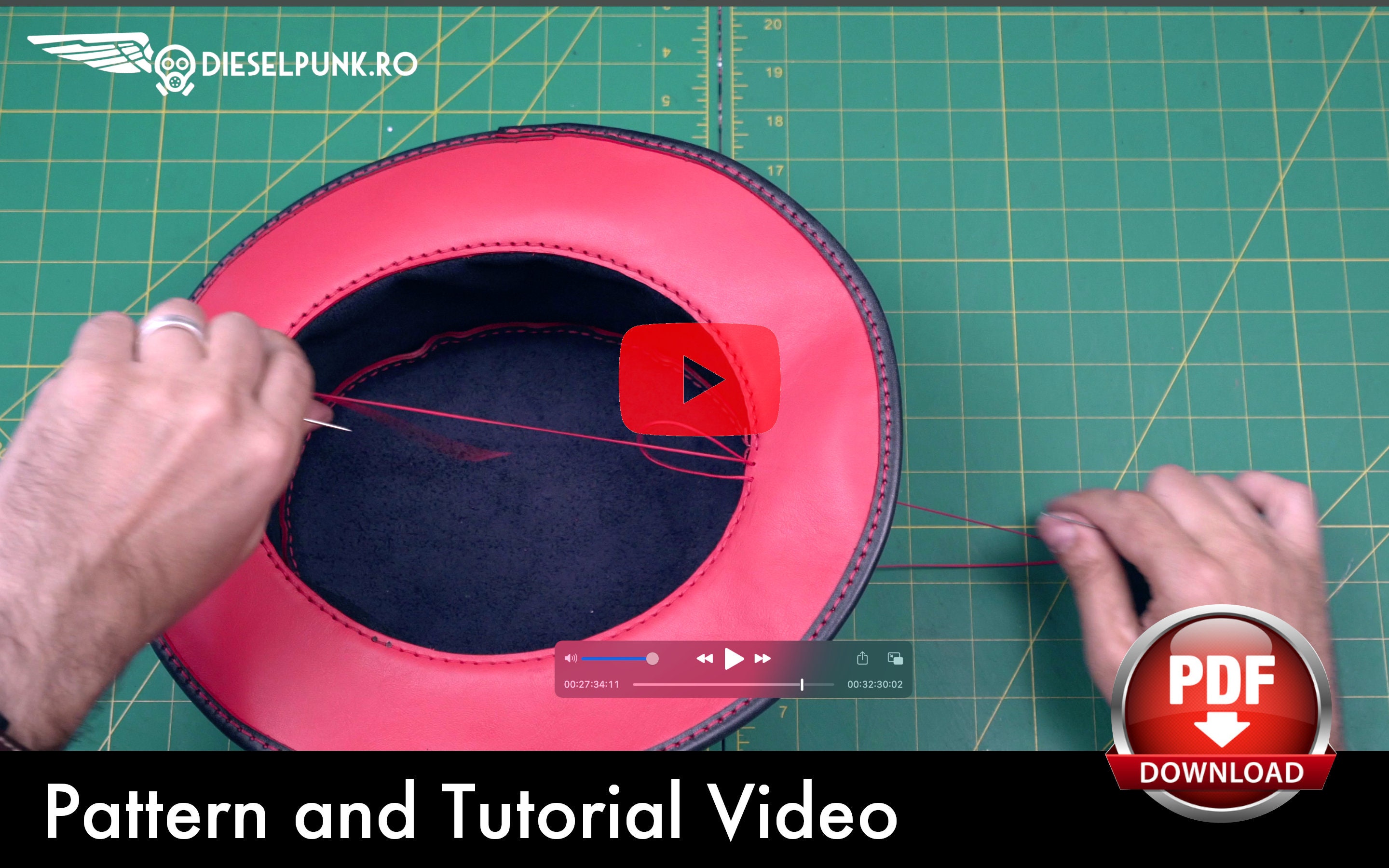 Top Hat Pattern Leather Diy Pdf Download Video Tutorial