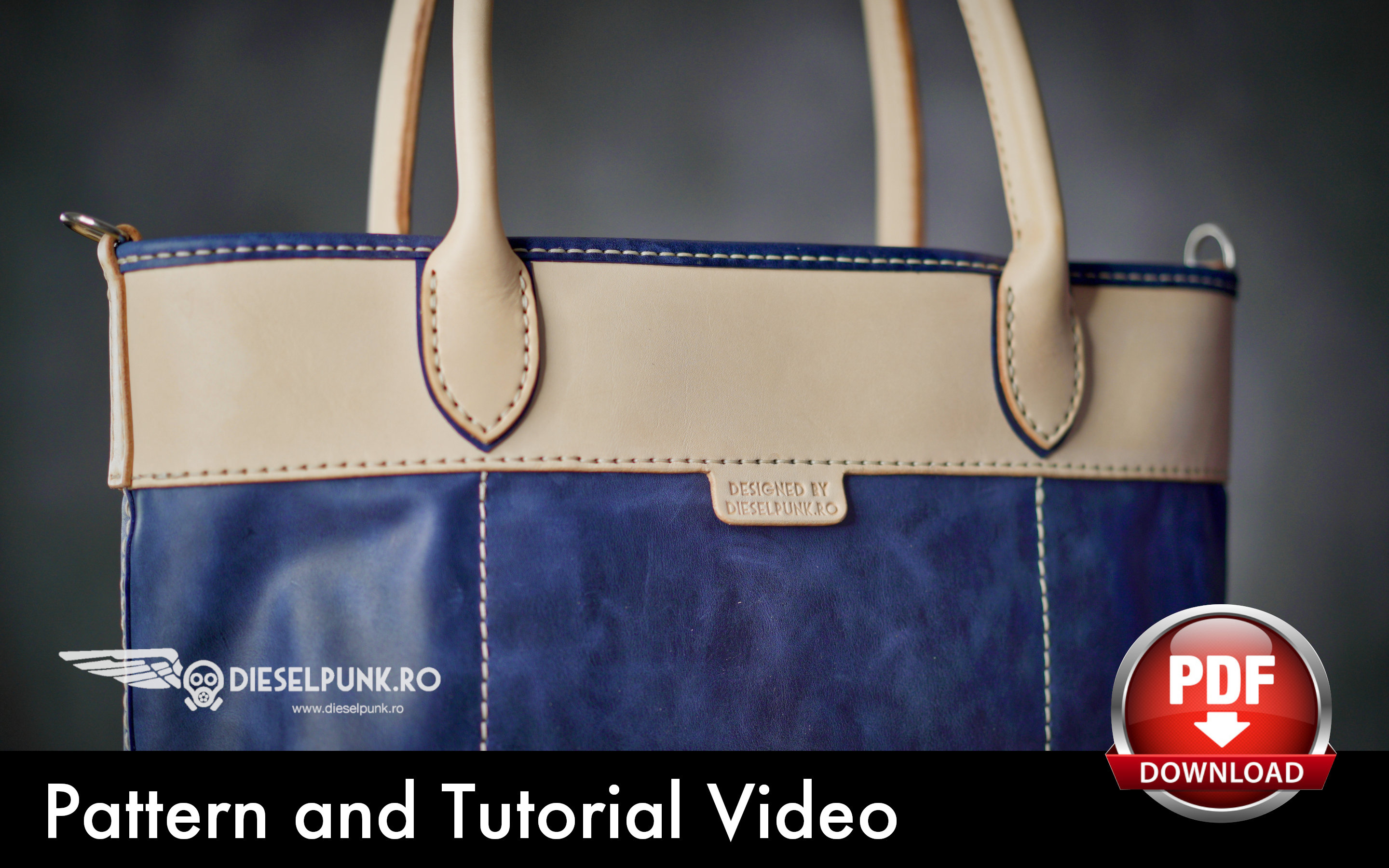 Tote Bag Pattern - Leather DIY - Pdf Download - Leather Bag Pattern ...