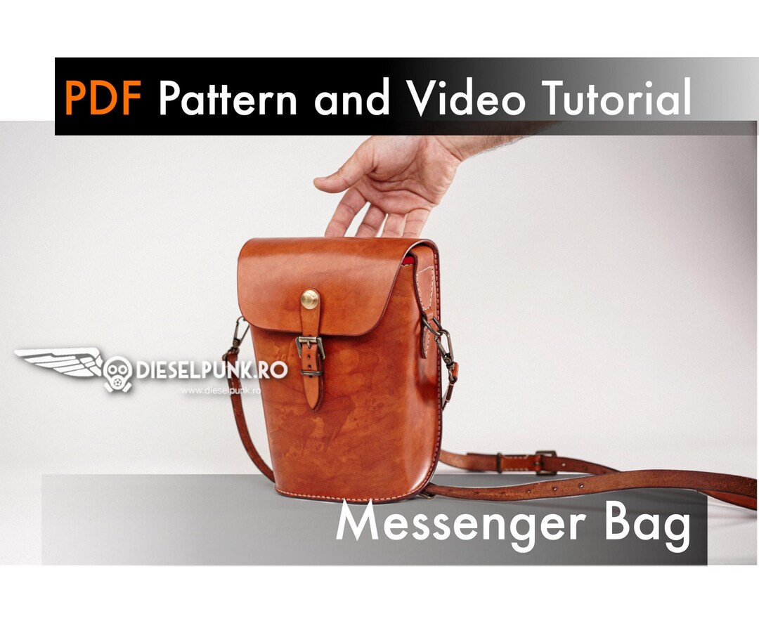 Leather Messenger Bag Pattern - Pdf Download - Leather DIY - Backpack ...