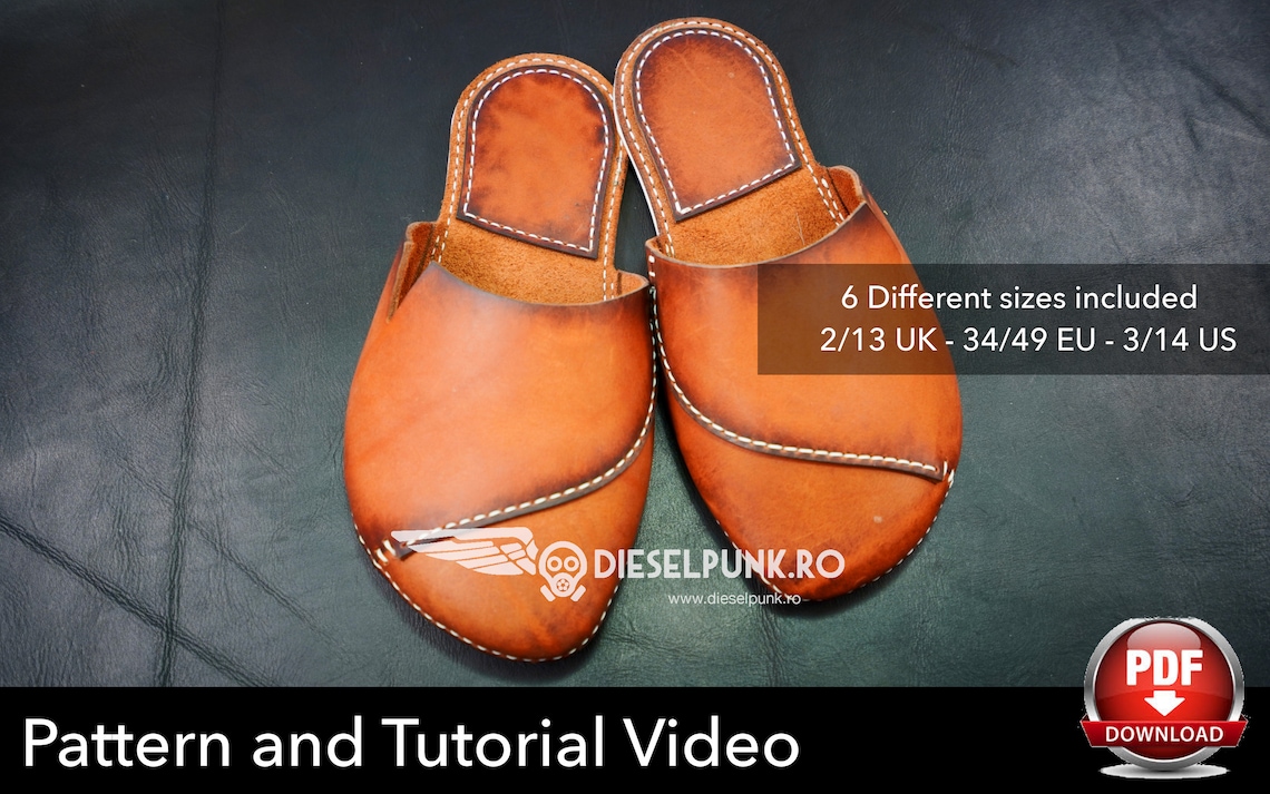 Slippers Pattern Leather DIY Pdf Download Flip Flop | Etsy
