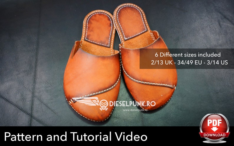 Slippers Pattern Leather DIY Pdf Download Flip Flop | Etsy