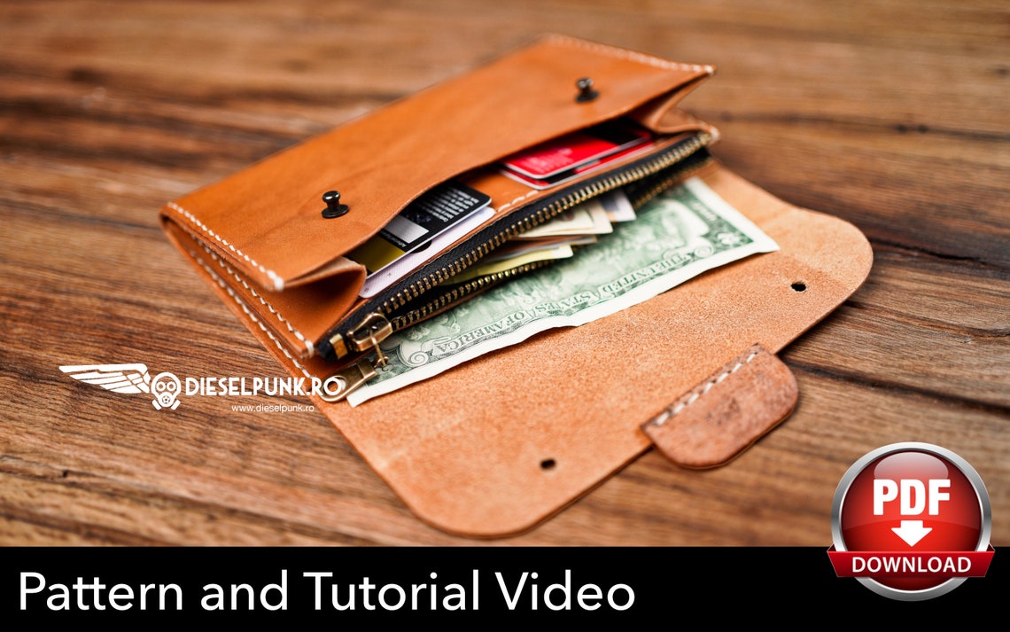 Leather Wallet Pattern Leather DIY Pdf Download Wallet - Etsy