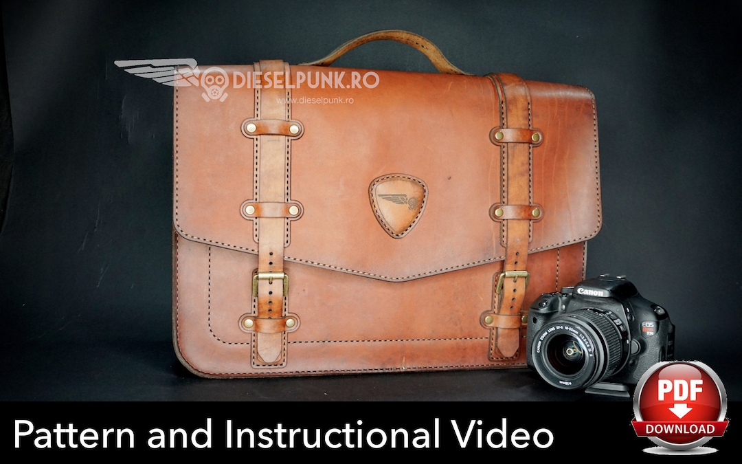 Leather Laptop Bag Pattern DIY (PDF Download With Video Guide) - Etsy