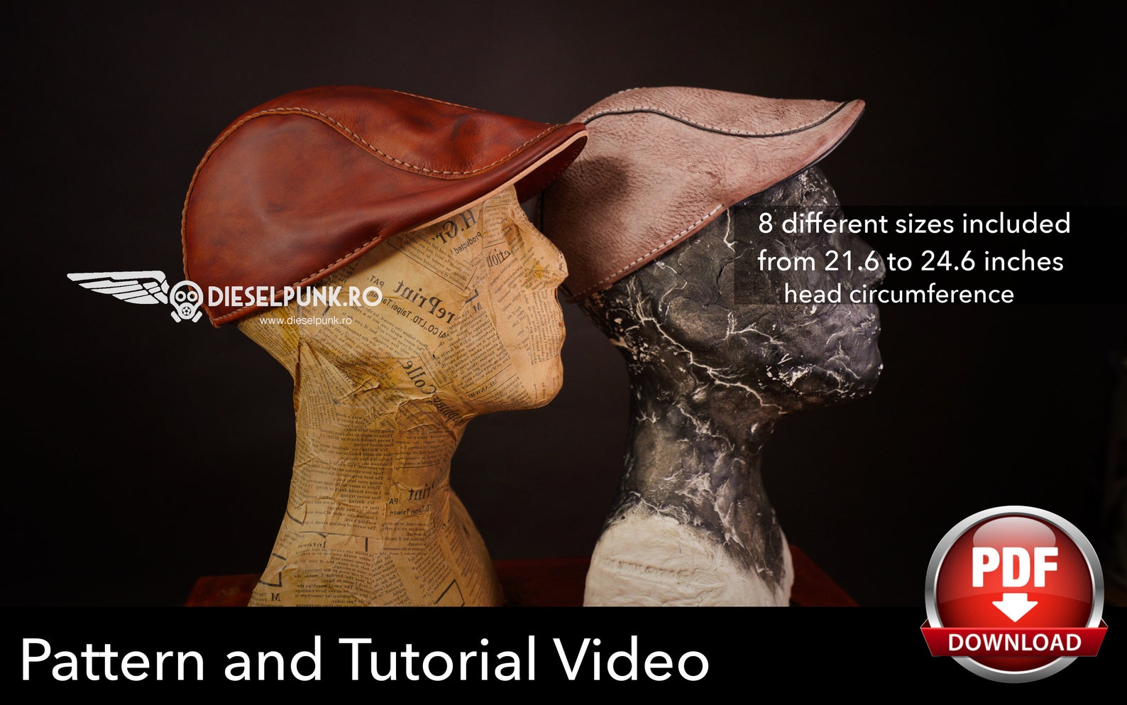 Flat Cap PATTERN Cabbie Hat Duckbill Cap Pattern Video | Etsy