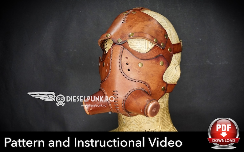 Steampunk Mask Pattern DIY Mask Pdf Download Video - Etsy