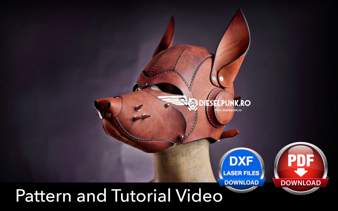 Wolf Pup Dog Mask Pattern - Leather Hood PDF With Tutorial - Etsy