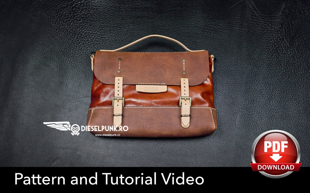 Messenger Bag - Leather DIY - Pdf Download - Laptop Bag Pattern - Video ...