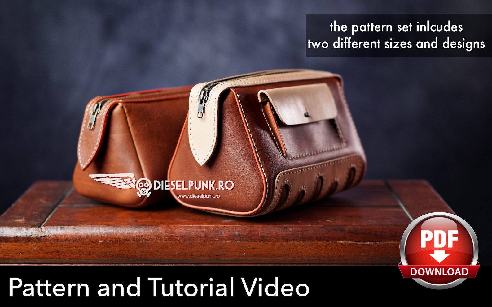 Dopp Kit Pattern Toiletry Bag Pattern Leather DIY Pdf - Etsy