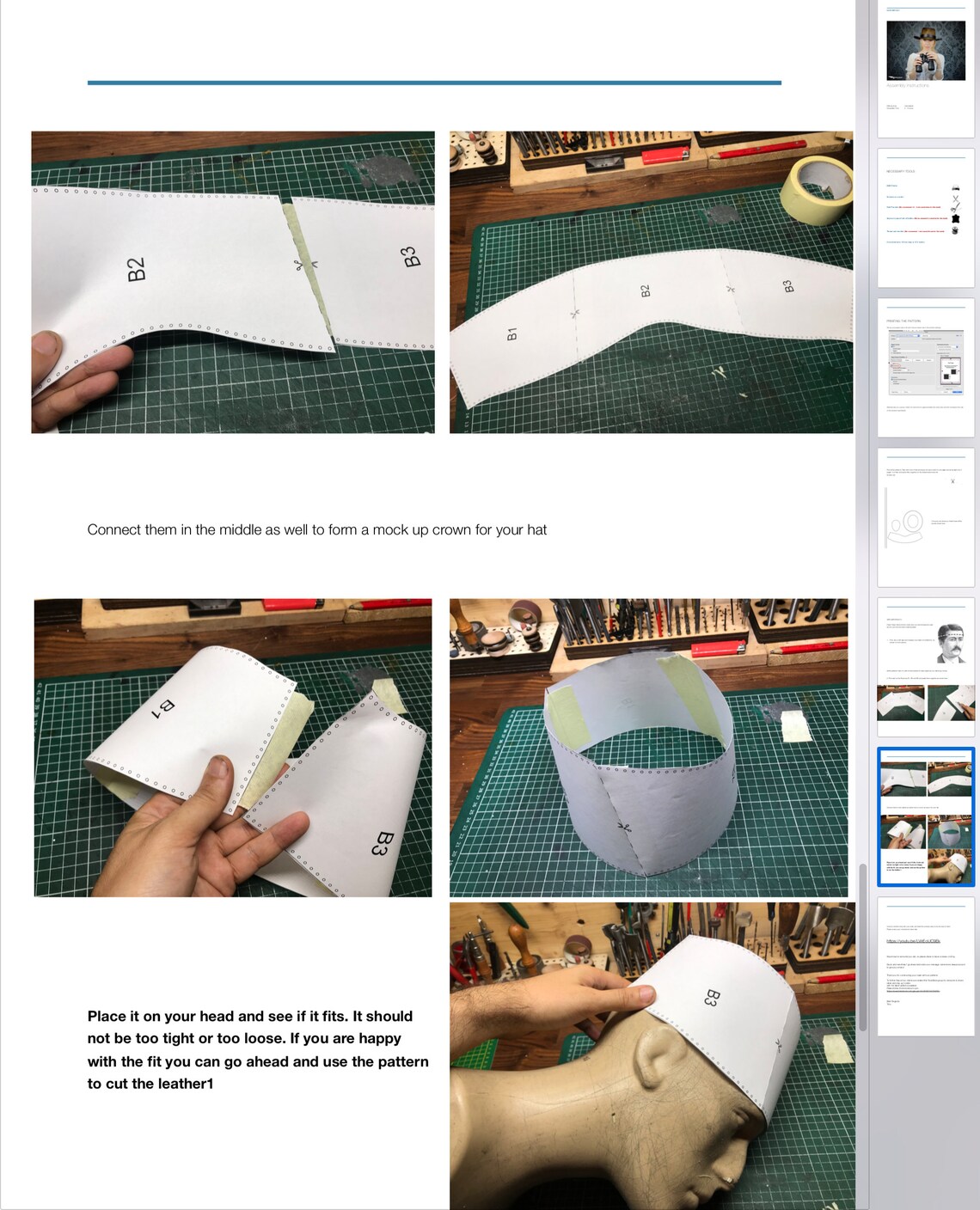 Leather Hat Pattern DIY Pattern Hat DIY Pdf Download | Etsy