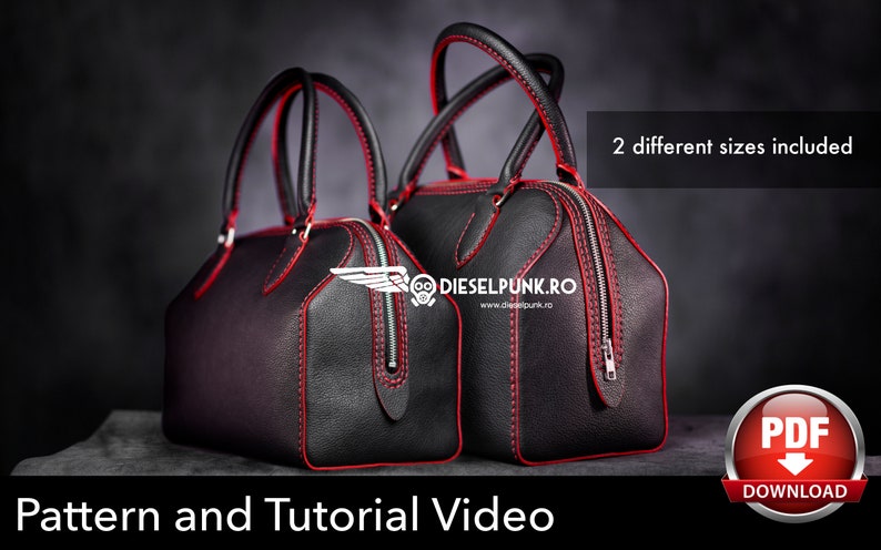 Bag Pattern Leather DIY Pdf Download Boston Bag Video - Etsy