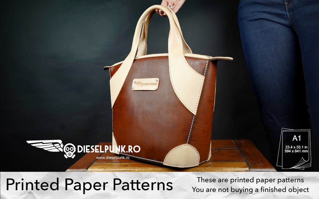 Leather Bag Pattern - Printed Paper Patterns - Leather DIY - the Monte ...