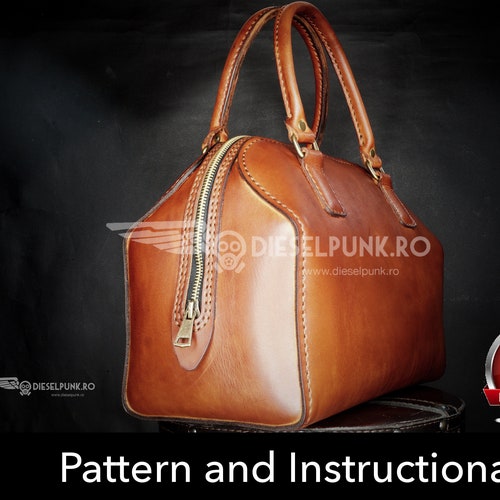 Bag Pattern Leather DIY Pdf Download Boston Bag Video | Etsy